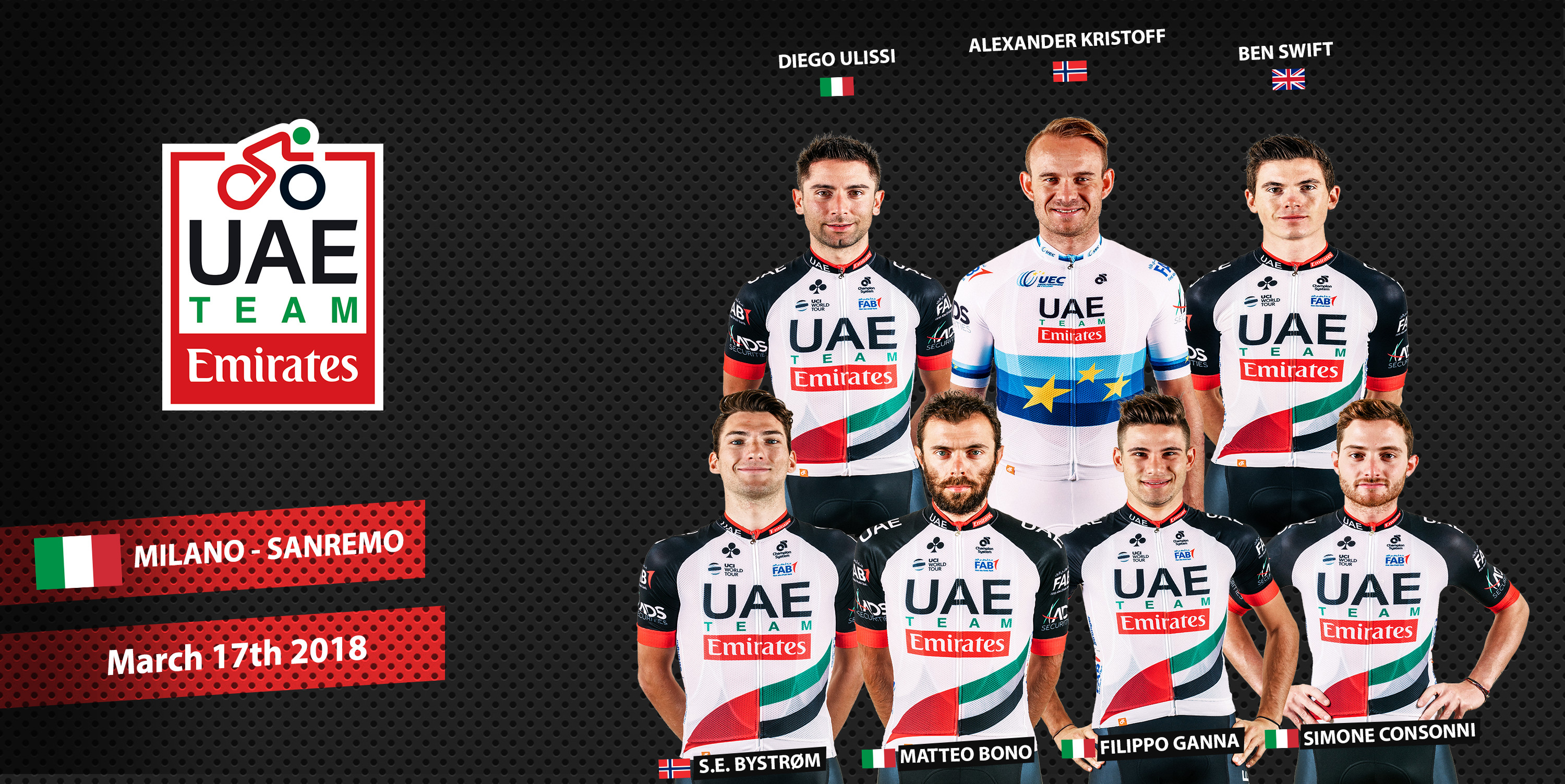 Milano-Sanremo: line-up amendment - UAE team Emirates