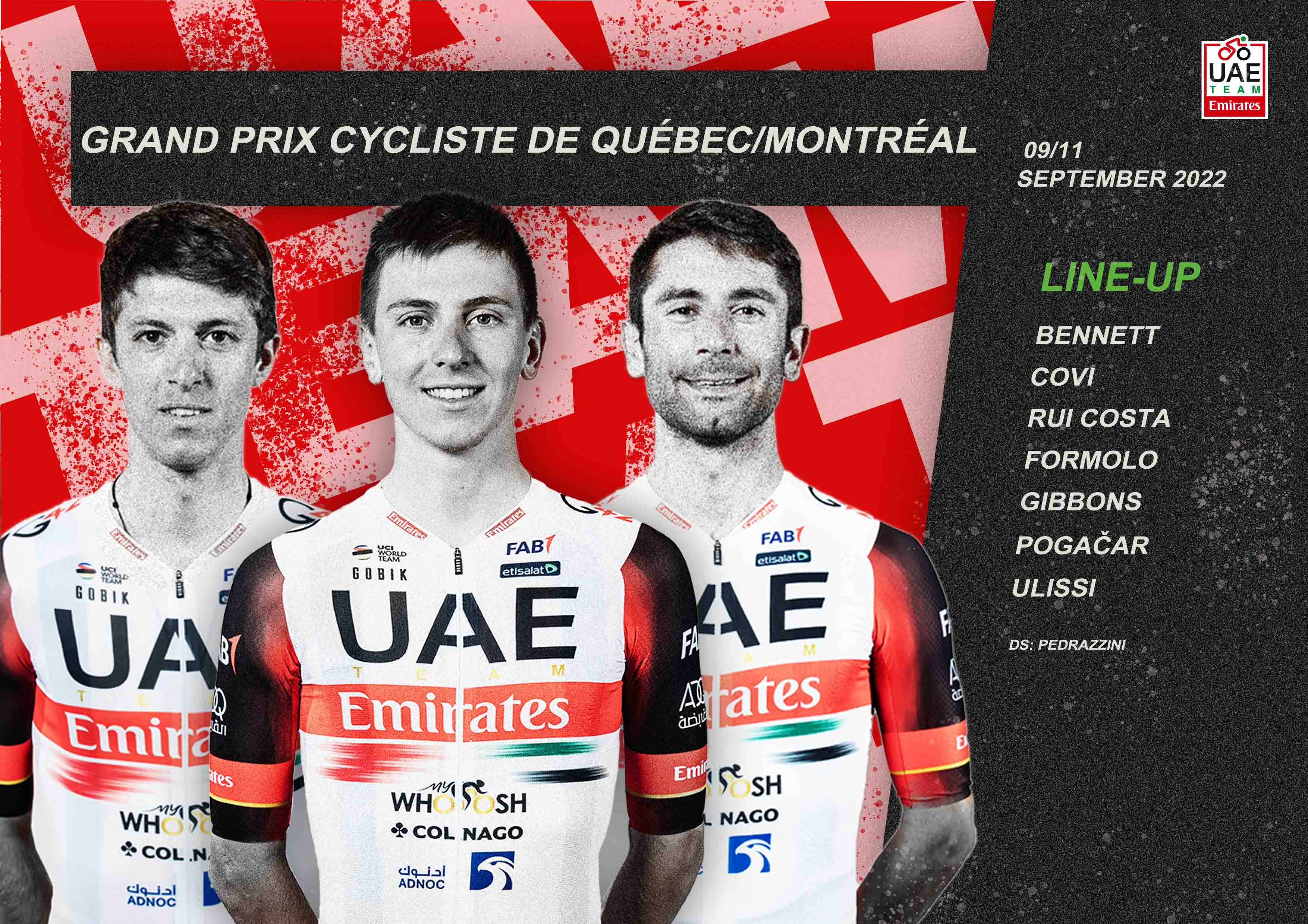 UAE Team Emirates set fro GP Quebec & Montreal - UAE team Emirates